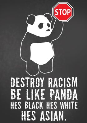 'Panda against Racism' Poster by Giovanni Poccatutte | Displate