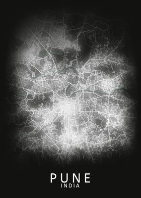 'Pune India City Map' Poster by City Map Art Prints | Displate