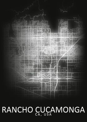 'Rancho Cucamonga USA Map' Poster by City Map Art Prints | Displate