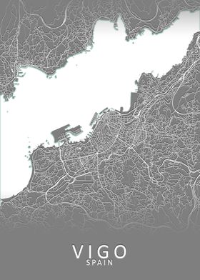 'Vigo Spain City Map' Poster by City Map Art Prints | Displate