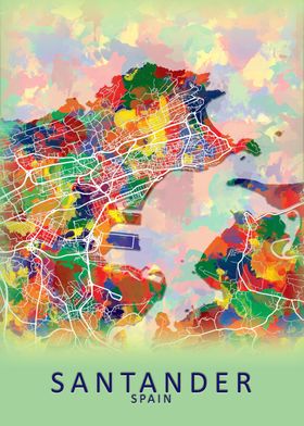 'Santander Spain City Map' Poster by City Map Art Prints | Displate