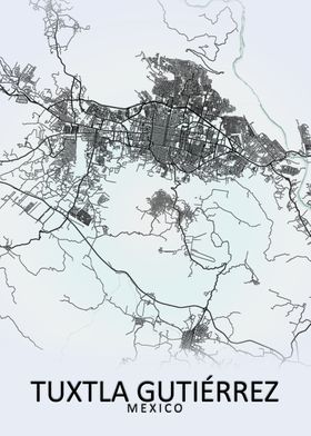 'Tuxtla Gutierrez City Map' Poster by City Map Art Prints | Displate