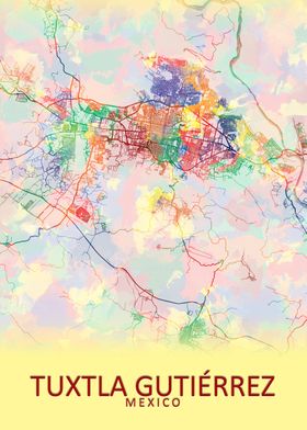 'Tuxtla Gutierrez City Map' Poster by City Map Art Prints | Displate
