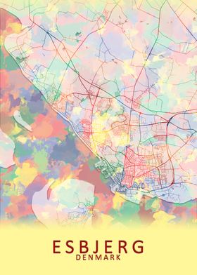 'Esbjerg Denmark City Map' Poster by City Map Art Prints | Displate