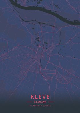 'Kleve Germany' Poster by Designer Map Art | Displate