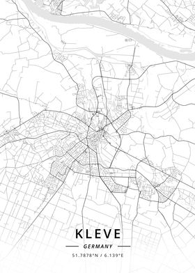 'Kleve Germany' Poster by Designer Map Art | Displate