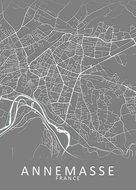 'Annemasse France City Map' Poster by City Map Art Prints | Displate