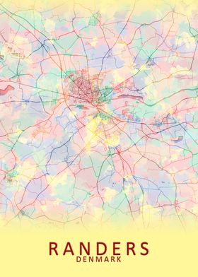 'Randers Denmark City Map' Poster by City Map Art Prints | Displate