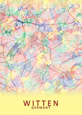 'Witten Germany City Map' Poster by City Map Art Prints | Displate