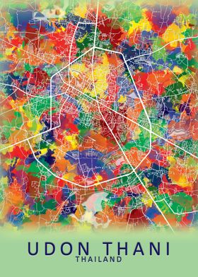 'Udon Thani Thailand Map' Poster by City Map Art Prints | Displate