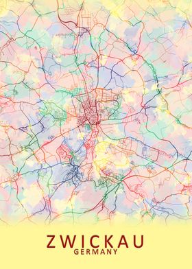 'Zwickau Germany City Map' Poster by City Map Art Prints | Displate