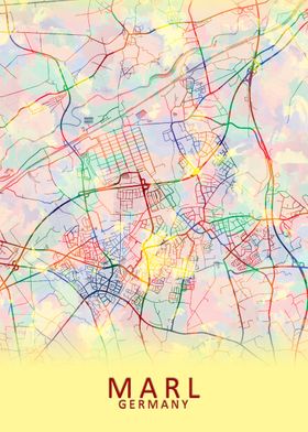 'Marl Germany City Map' Poster by City Map Art Prints | Displate