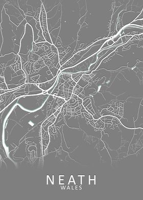 'Neath Wales City Map' Poster by City Map Art Prints | Displate