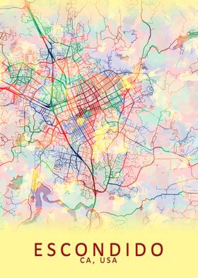 'Escondido CA USA City Map' Poster by City Map Art Prints | Displate