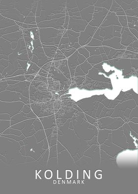 'Kolding Denmark City Map' Poster by City Map Art Prints | Displate