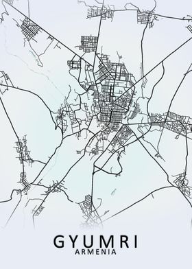 'Gyumri Armenia City Map' Poster by City Map Art Prints | Displate