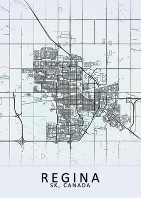 'Regina SK Canada City Map' Poster by City Map Art Prints | Displate