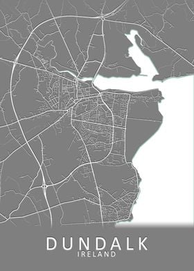 'Dundalk Ireland City Map' Poster by City Map Art Prints | Displate