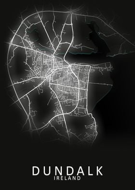 'Dundalk Ireland City Map' Poster by City Map Art Prints | Displate
