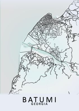 'Batumi Georgia City Map' Poster by City Map Art Prints | Displate