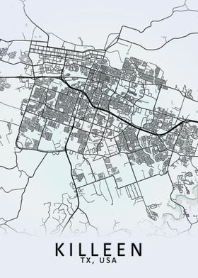 'Killeen TX USA City Map' Poster by City Map Art Prints | Displate