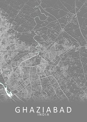 'Ghaziabad India City Map' Poster by City Map Art Prints | Displate