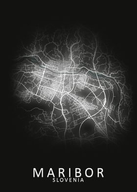 'Maribor Slovenia City Map' Poster by City Map Art Prints | Displate
