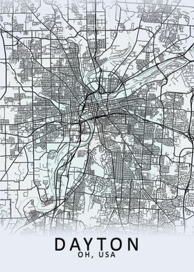 'Dayton OH USA City Map' Poster by City Map Art Prints | Displate