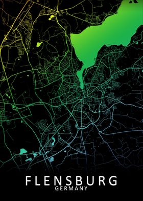 'Flensburg Germany City Map' Poster by City Map Art Prints | Displate