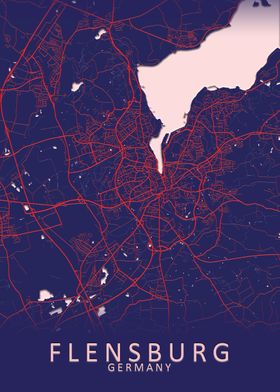 'Flensburg Germany City Map' Poster by City Map Art Prints | Displate