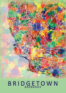 'Bridgetown Barbados Map' Poster by City Map Art Prints | Displate