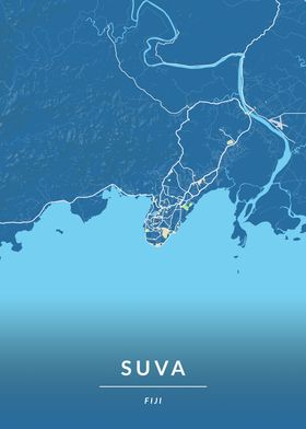 'Suva Fiji' Poster by MappaMaps | Displate