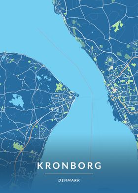'Kronborg Denmark' Poster by MappaMaps | Displate
