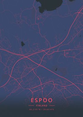 'Espoo Finland' Poster by Designer Map Art | Displate