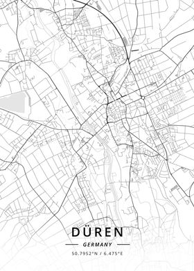 'Duren Germany' Poster by Designer Map Art | Displate