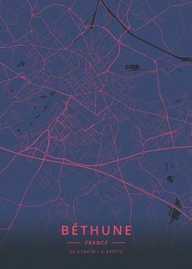 'Bethune France' Poster by Designer Map Art | Displate