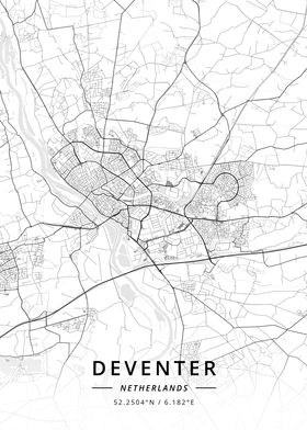 'Deventer Netherlands' Poster by Designer Map Art | Displate