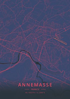 'Annemasse France' Poster by Designer Map Art | Displate