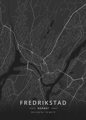 'Fredrikstad Norway' Poster by Designer Map Art | Displate