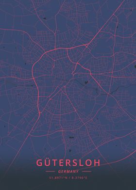 'Gutersloh Germany' Poster by Designer Map Art | Displate