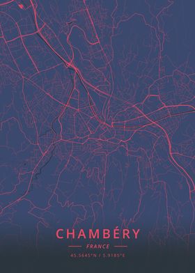 'Chambery France' Poster by Designer Map Art | Displate