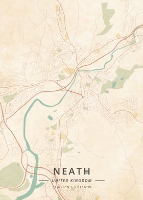 'Neath United Kingdom' Poster by Designer Map Art | Displate