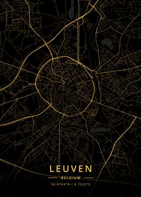 'Leuven Belgium' Poster by Designer Map Art | Displate