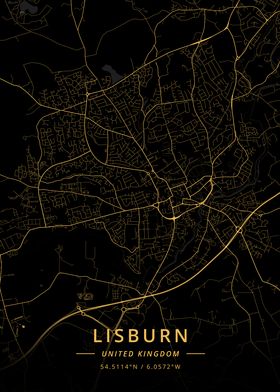 'Lisburn United Kingdom' Poster by Designer Map Art | Displate