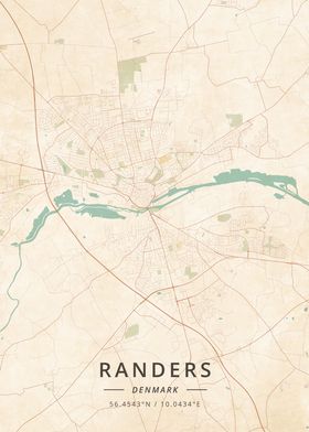 'Randers Denmark' Poster by Designer Map Art | Displate