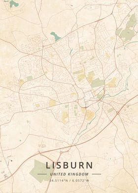 'Lisburn United Kingdom' Poster by Designer Map Art | Displate