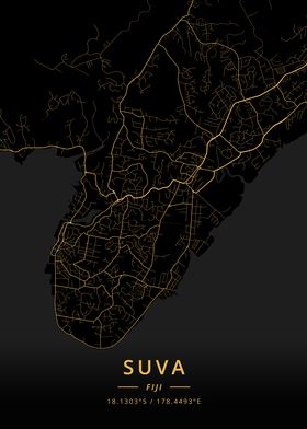 'Suva Fiji' Poster by Designer Map Art | Displate