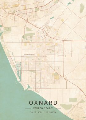 'Oxnard United States' Poster by Designer Map Art | Displate