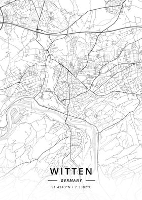 'Witten Germany' Poster by Designer Map Art | Displate