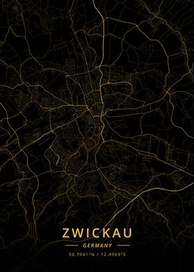 'Zwickau Germany' Poster by Designer Map Art | Displate
